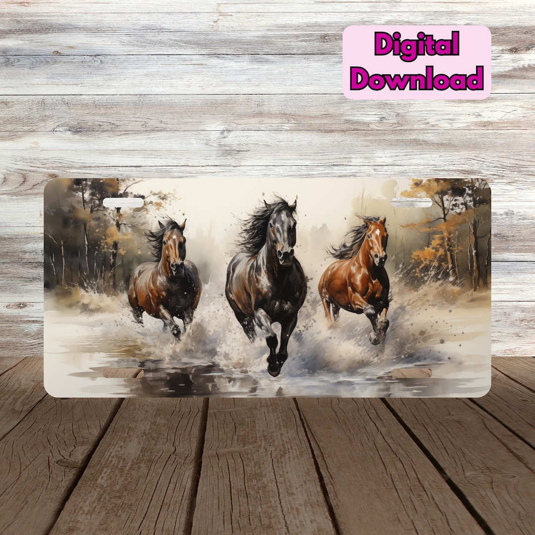 Horses License Plate PNG, Horses License Plate Sublimation Design PNG ...