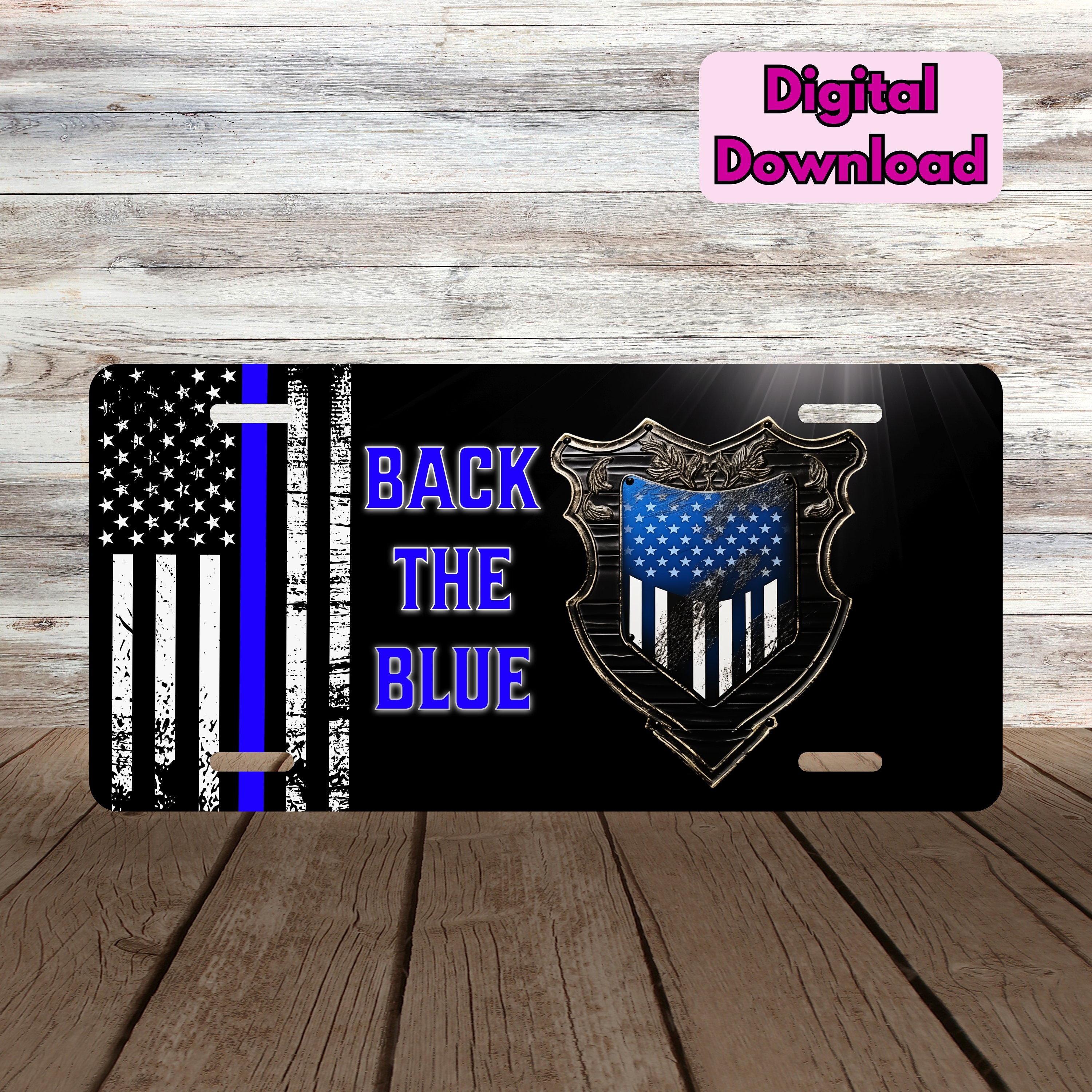 Back the Blue Police License Plate PNG, Police License Plate Design PNG ...
