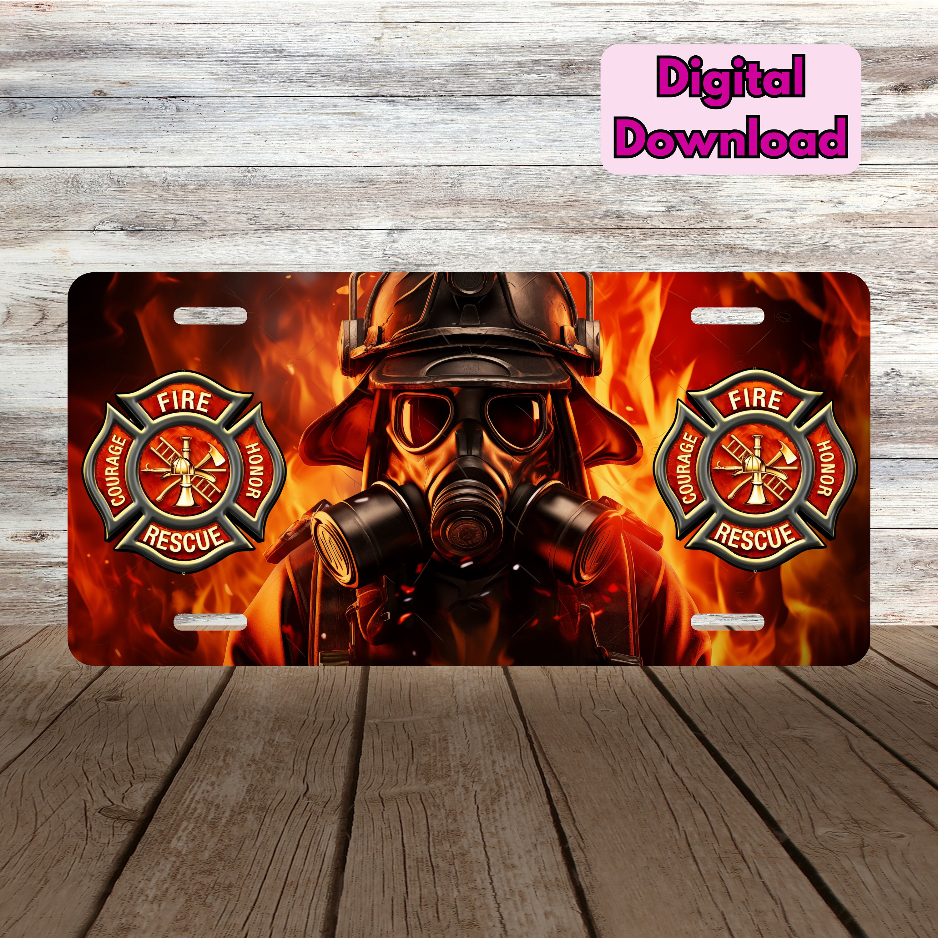 Fire Fighter License Plate PNG, Firefighter License Plate Sublimation ...