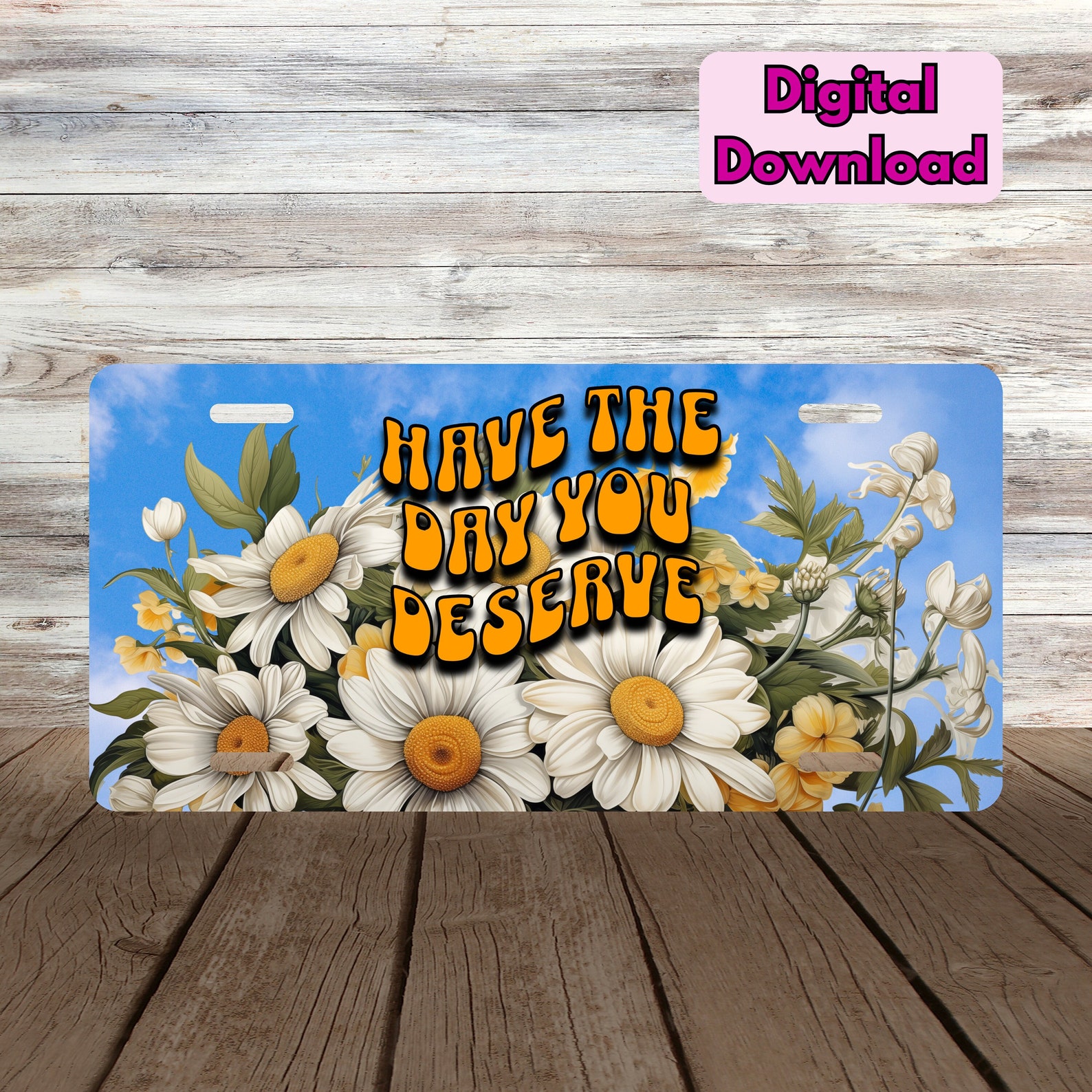 Have the Day You Deserve License Plate PNG, Affirmation License Plate ...