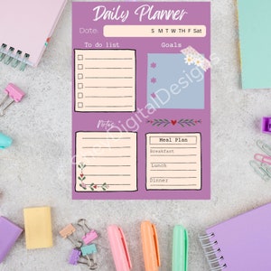 Cute Daily & Weekly Planner | Digital Printable Bundle, Weekly Schedule ...