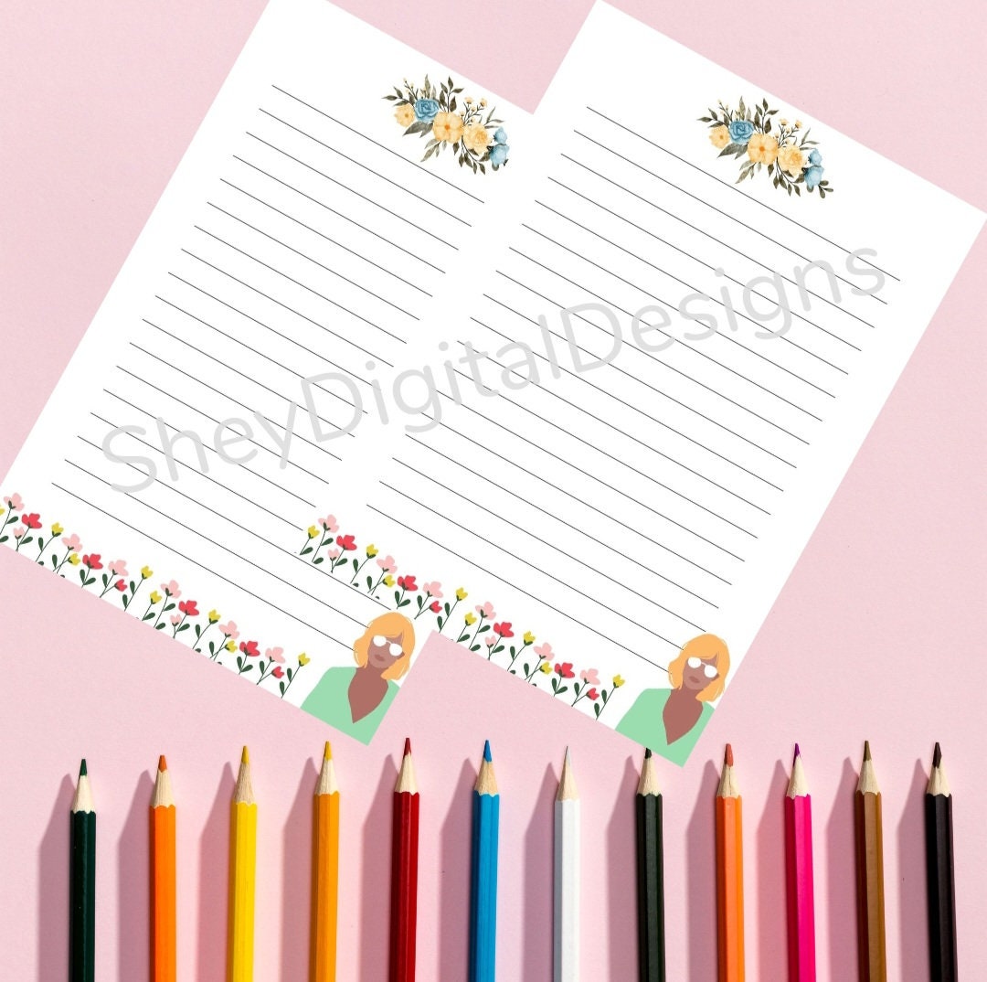 Printable Aesthetic Woman Notepad, Printable Notepad, Digital Notepad ...