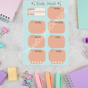 Cute Daily & Weekly Planner | Digital Printable Bundle, Weekly Schedule ...