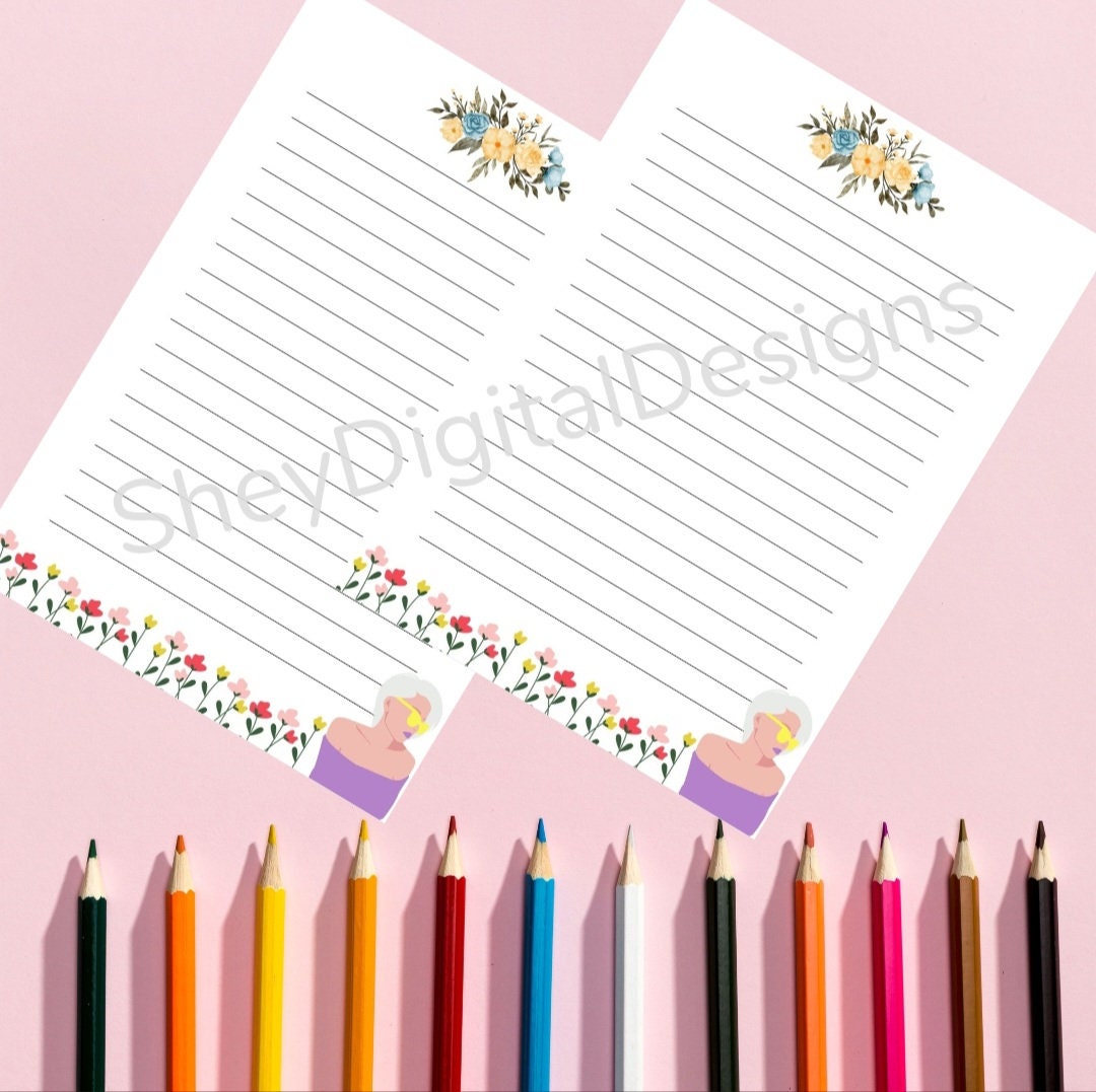 Printable Aesthetic Woman Notepad, Printable Notepad, Digital Notepad ...