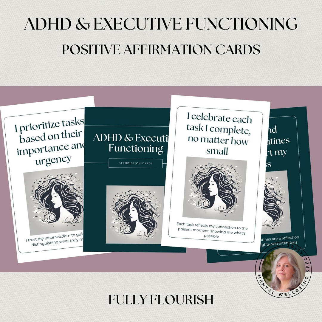 ADHD Affirmation Cards Printable Executive Functioning Support Daily ...