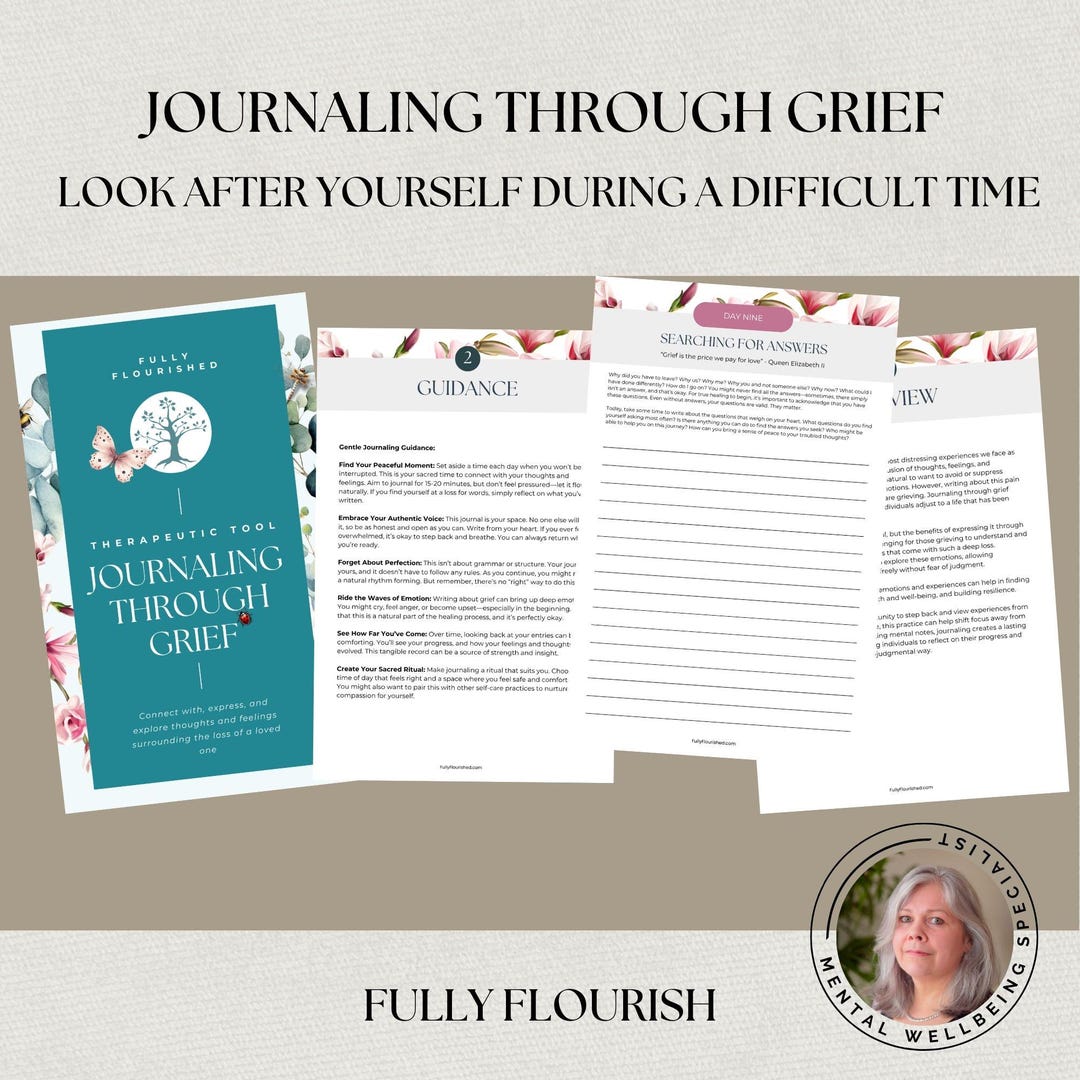 Guided Grief Journal 40-day Writing Prompts for Healing, Reflection ...