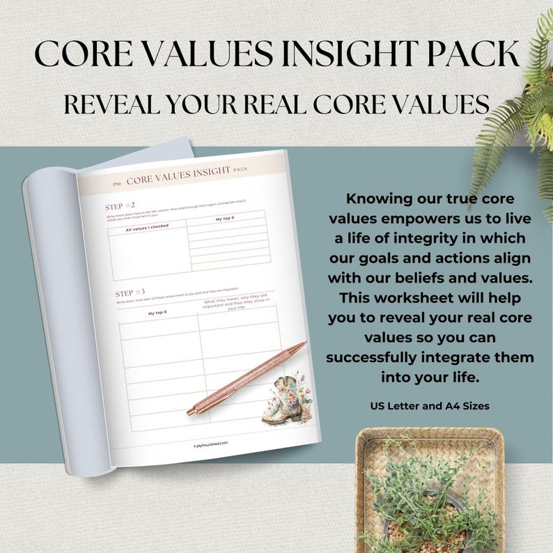 Core Values Insight Pack Integrity Clarity Worksheets Self Development ...