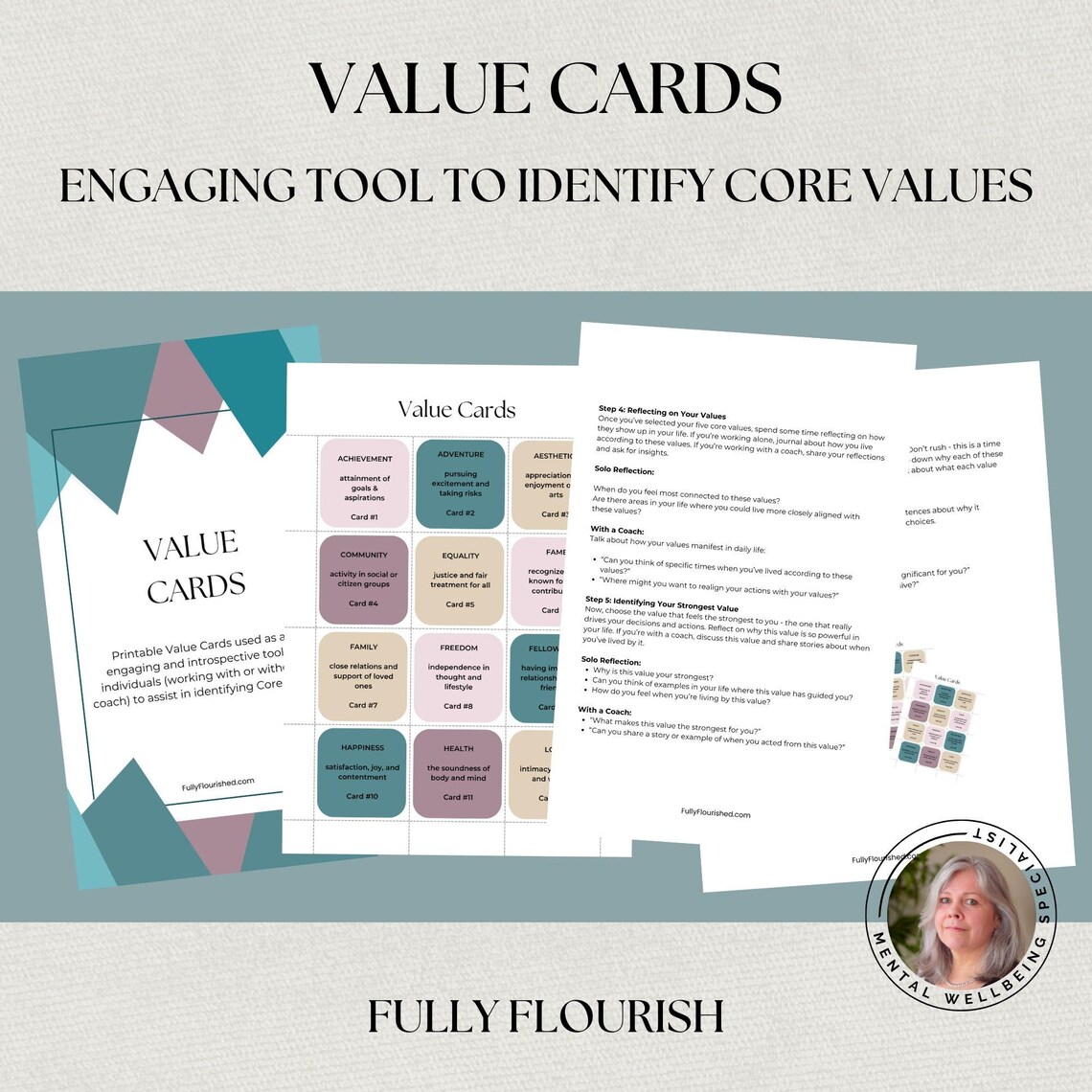 Printable Core Value Cards for Self-reflection, Personal Growth, and ...