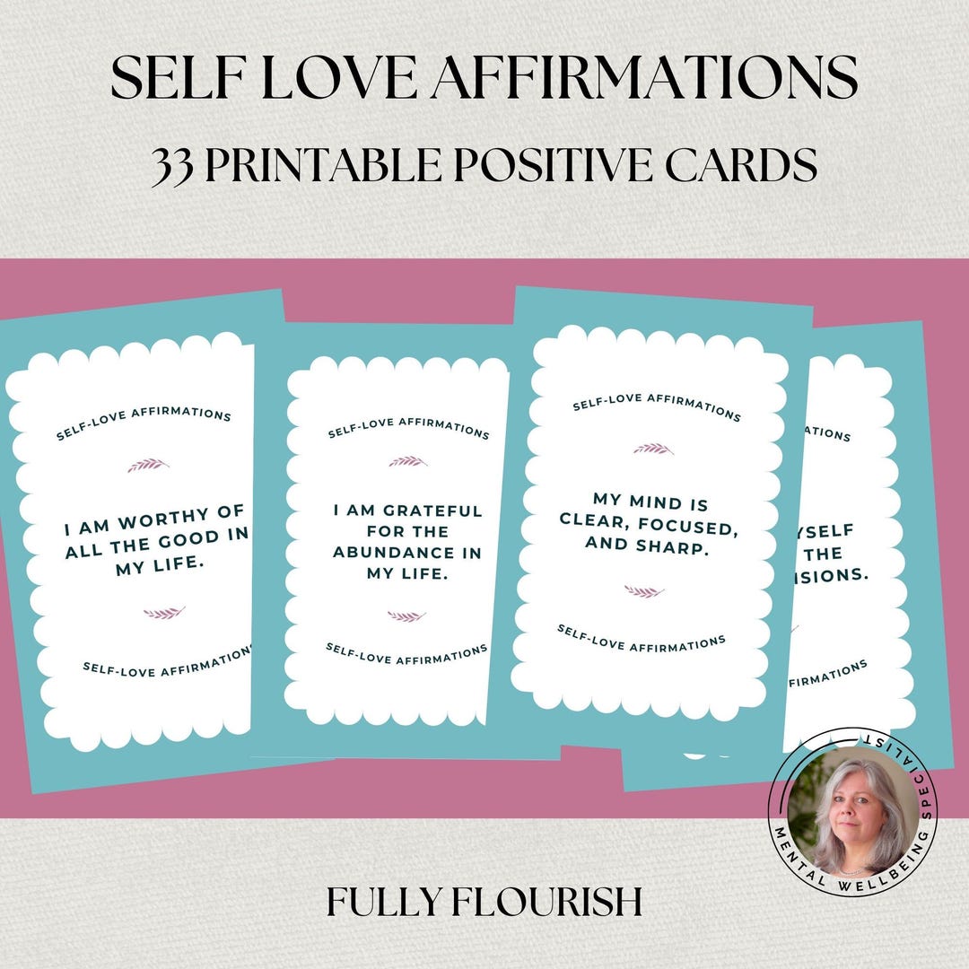 33 Printable Self-love Affirmation Cards, Inspiration for Confidence ...