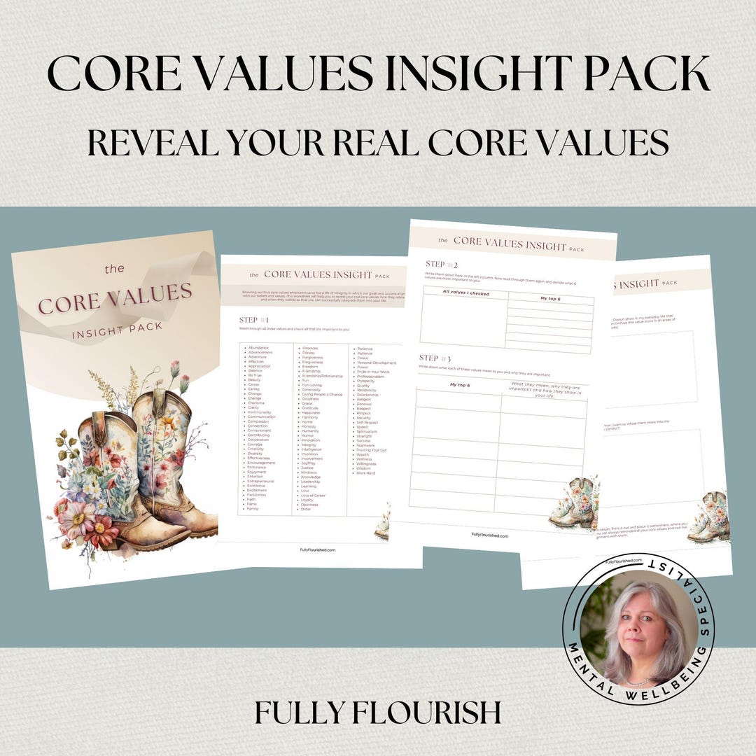 Core Values Insight Pack Integrity Clarity Worksheets Self Development ...