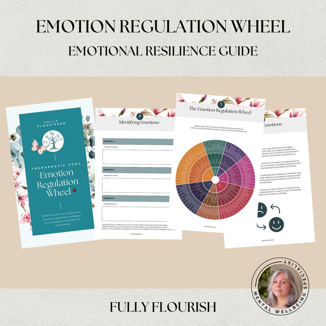 Emotion Regulation Wheel Workbook, Mindfulness Guide, Emotional ...