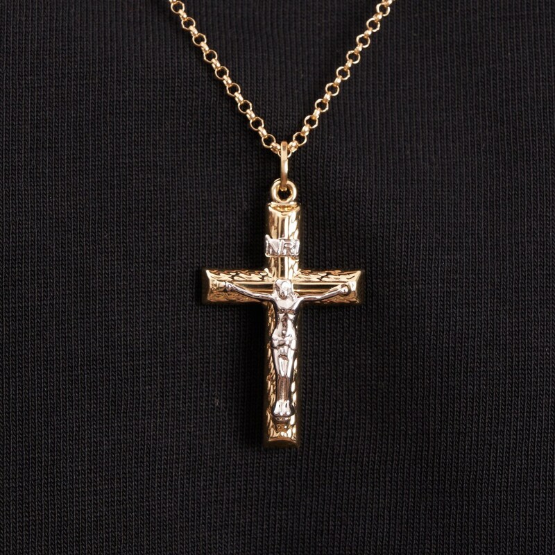 Gold Jesus Cross Necklace - Etsy