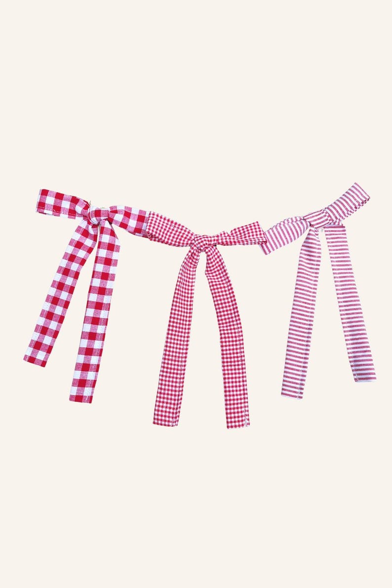 Red Gingham Bow Decoration - Etsy