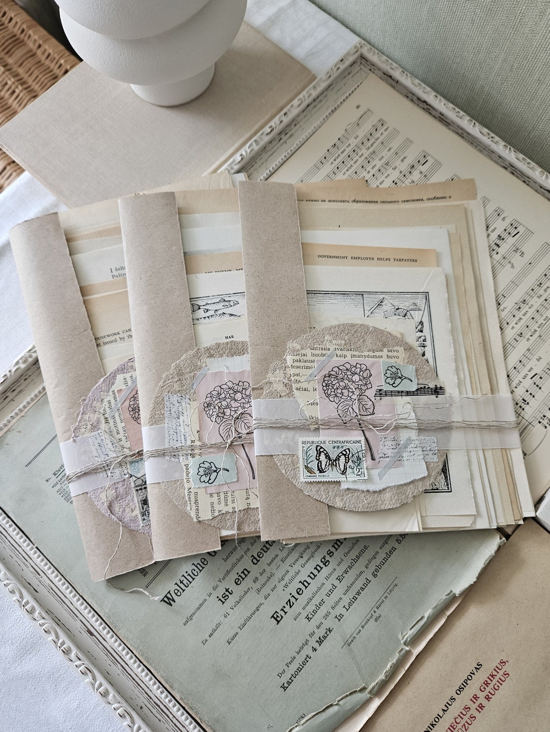 Vintage Old Book Pages Bundle Authentic Aged Paper for Junk Journals ...