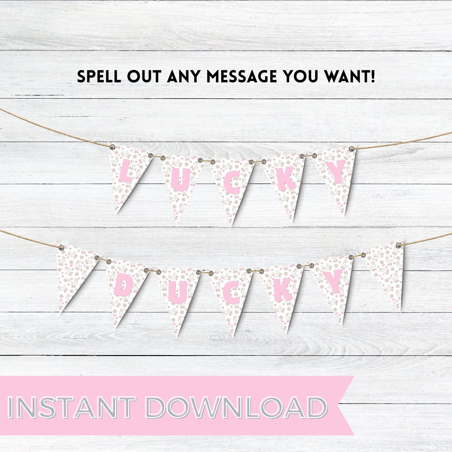 Lucky Ducky Letter Banner • Printable Alphabet Pennants • Duck Baby ...