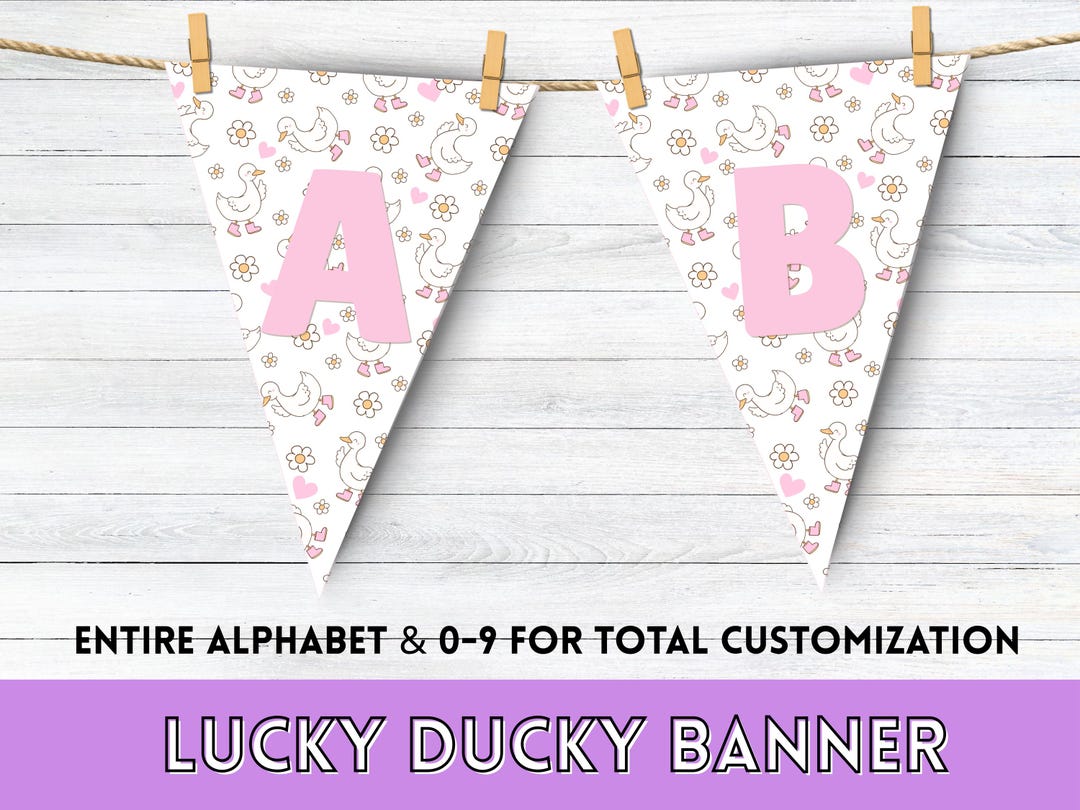 Lucky Ducky Letter Banner • Printable Alphabet Pennants • Duck Baby ...