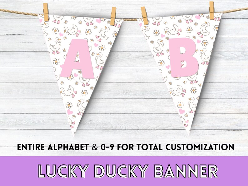 Lucky Ducky Letter Banner • Printable Alphabet Pennants • Duck Baby ...