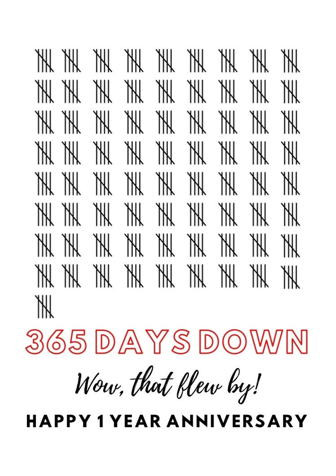365 Days Anniversary Card Glossy - Etsy