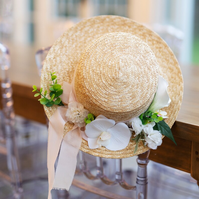 Handmade Garland Straw Hat, Handwoven Artificial Flower Straw Hat ...