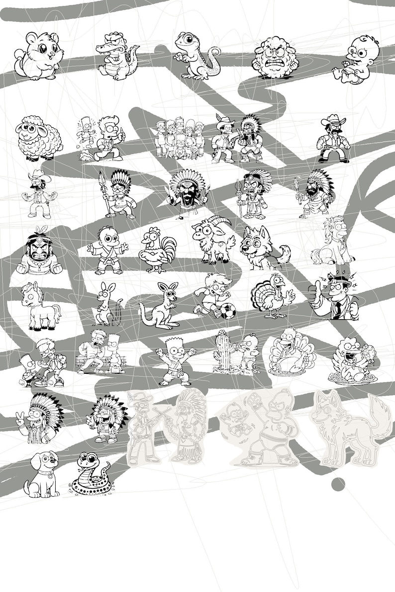 The Simpsons Original Supporting Cast SVG Digital File - Etsy