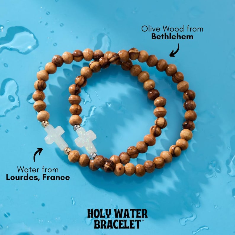 HOLY WATER OLIVE Wood Cross Bracelet - Etsy