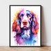 Springer Spaniel Art Print - English Spaniel Watercolour Painting - Dog ...