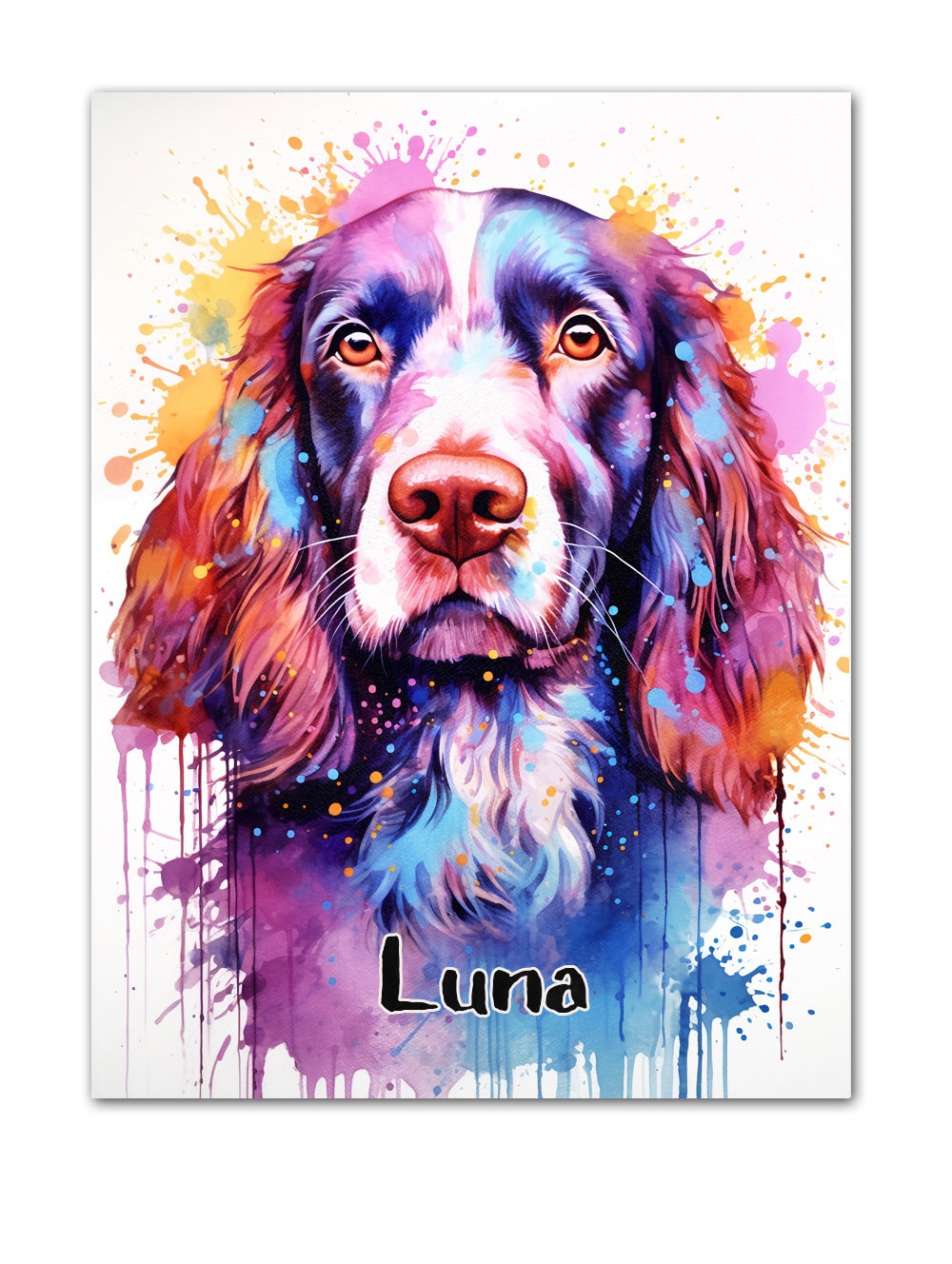 Springer Spaniel Art Print - English Spaniel Watercolour Painting - Dog ...
