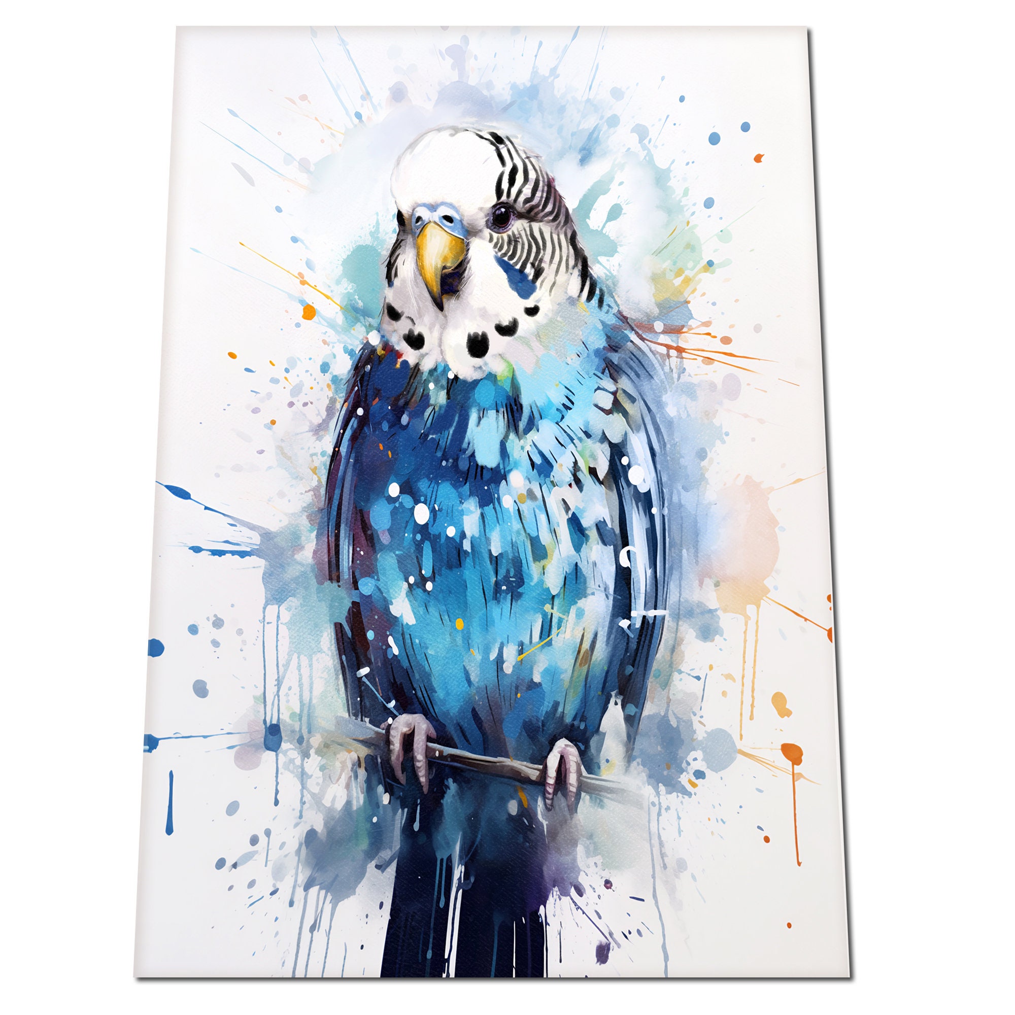 Blue Budgie Art Print - Watercolor Painting Parakeet Picture ...