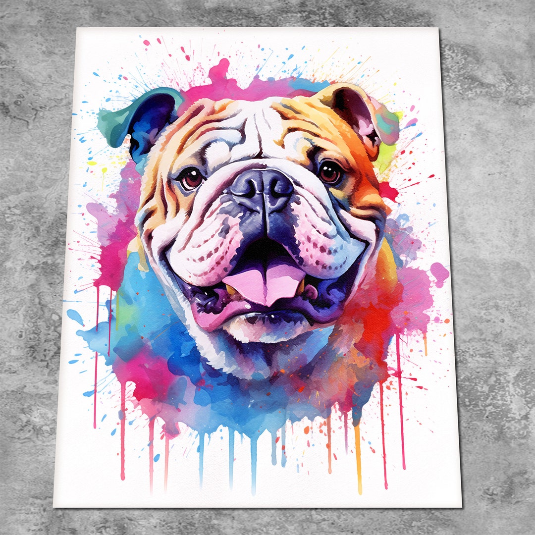 Bulldog Art Print - English Bulldog Watercolor Painting - Bully Dog ...