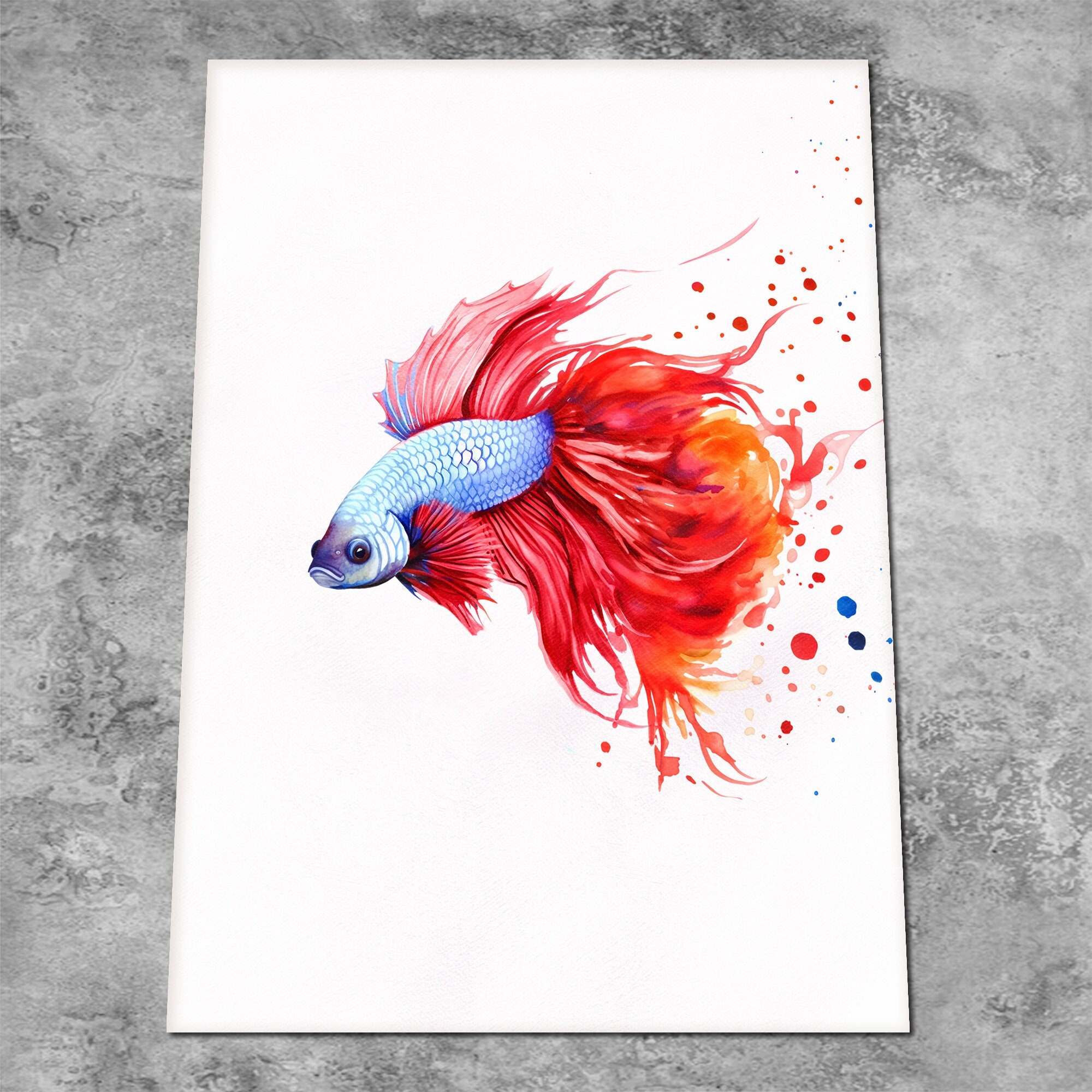 Siamese Fighter Fish Art Print - Watercolour Betta Fish Painting ...