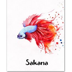 Siamese Fighter Fish Art Print - Watercolour Betta Fish Painting ...