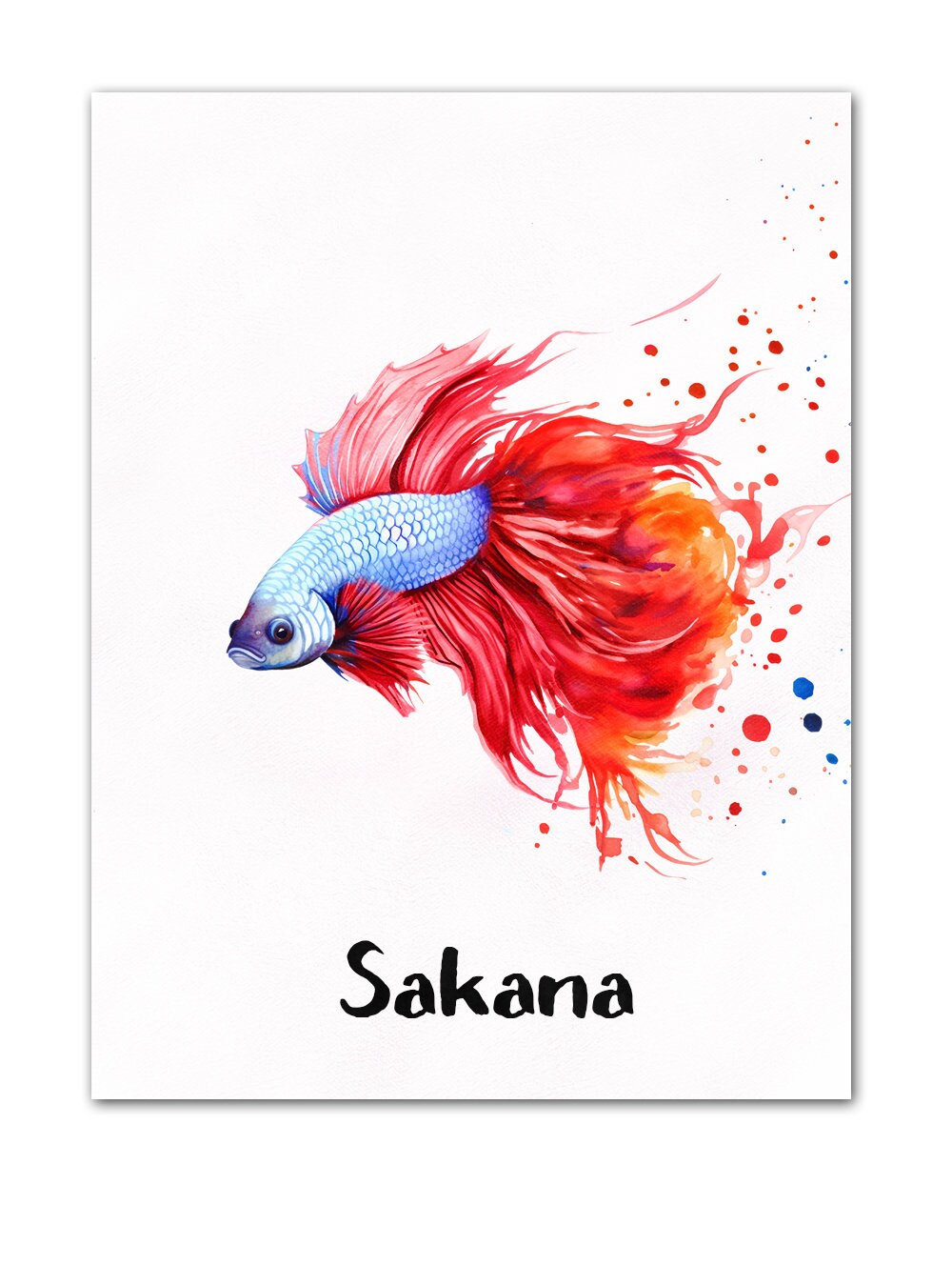 Siamese Fighter Fish Art Print - Watercolour Betta Fish Painting ...