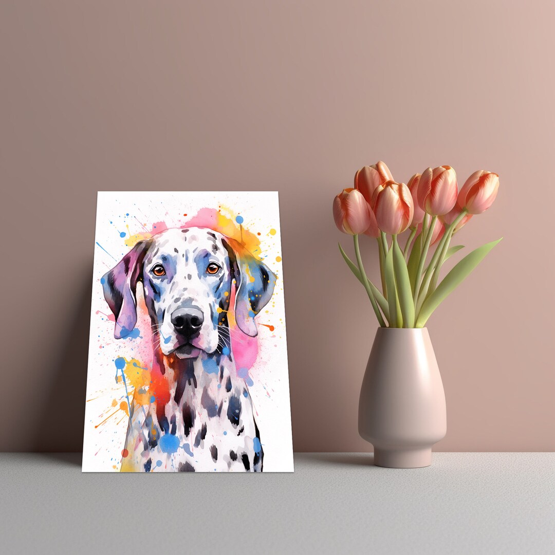 Dalmation Dog Art Print Painting - Spotty Dog Watercolor Pet Portrait ...
