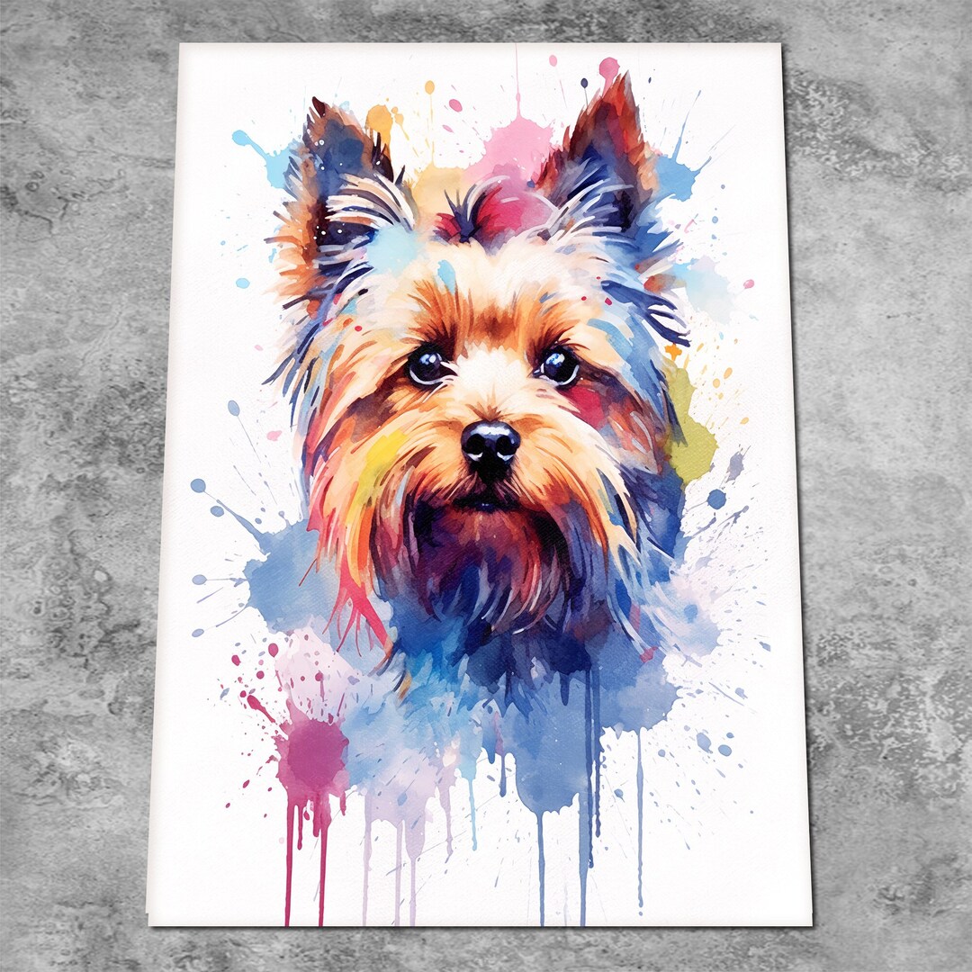 Yorkshire Terrier Art Print - Colourful Watercolour Nursery Poster ...