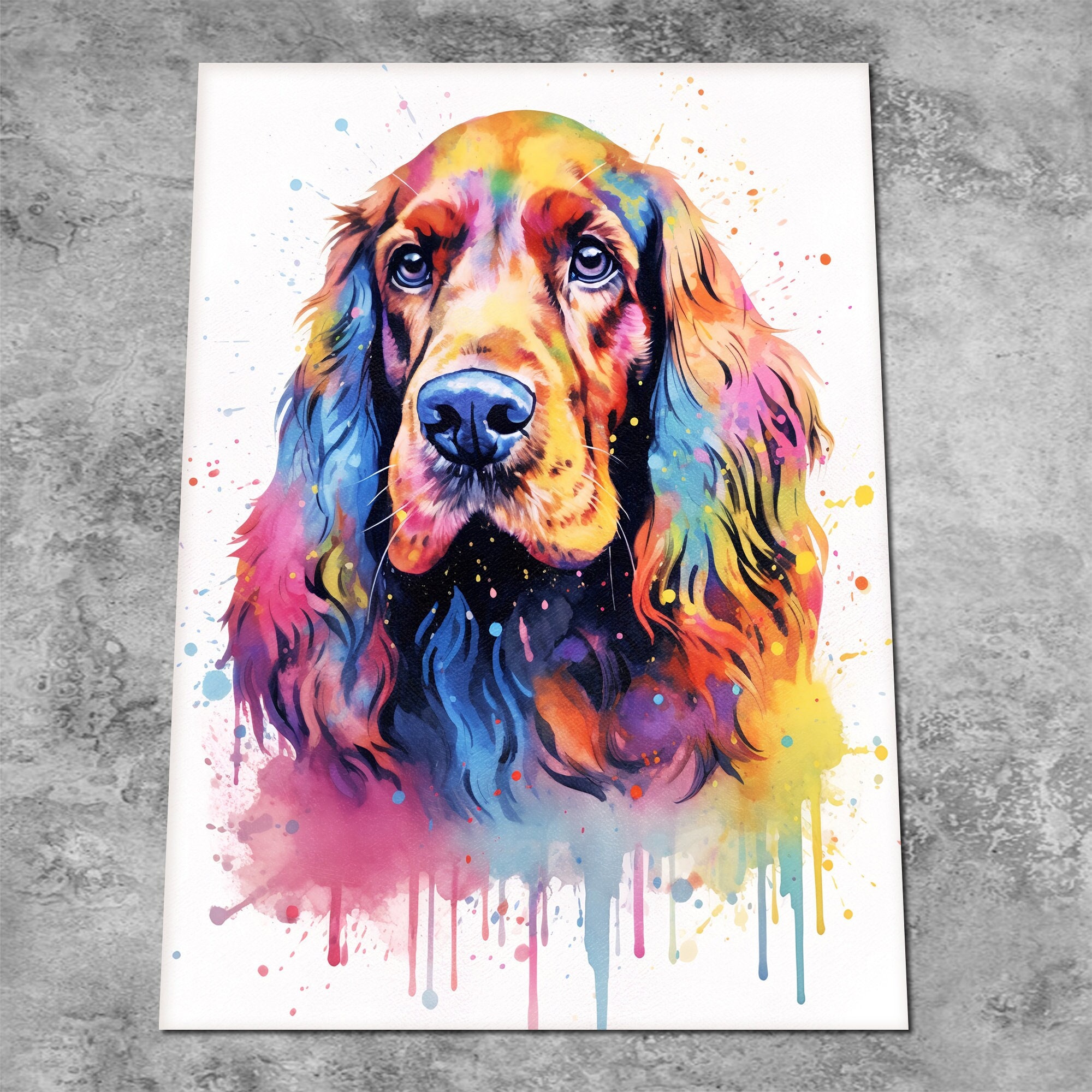 Cocker Spaniel Art Print - Golden Brown Spaniel Watercolour Painting ...