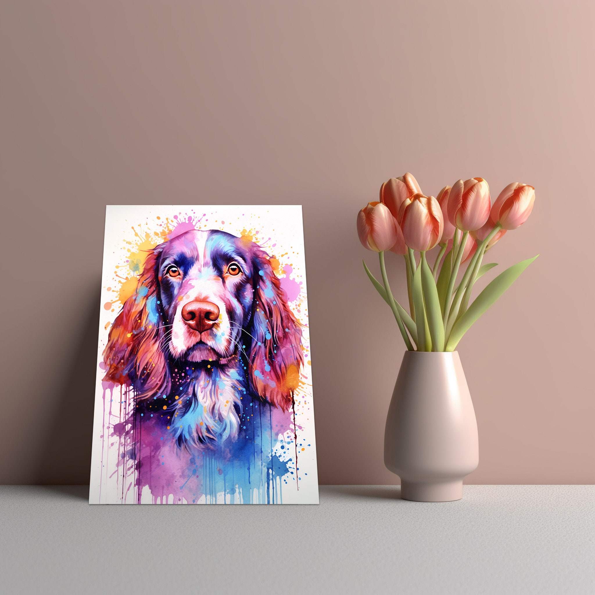 Springer Spaniel Art Print - English Spaniel Watercolour Painting - Dog ...