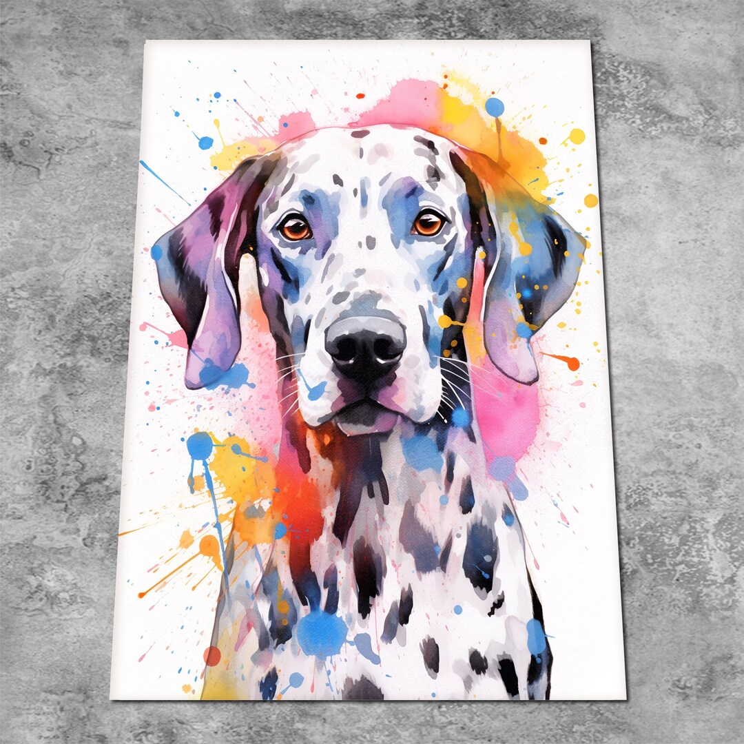 Dalmation Dog Art Print Painting - Spotty Dog Watercolour Pet Portrait ...