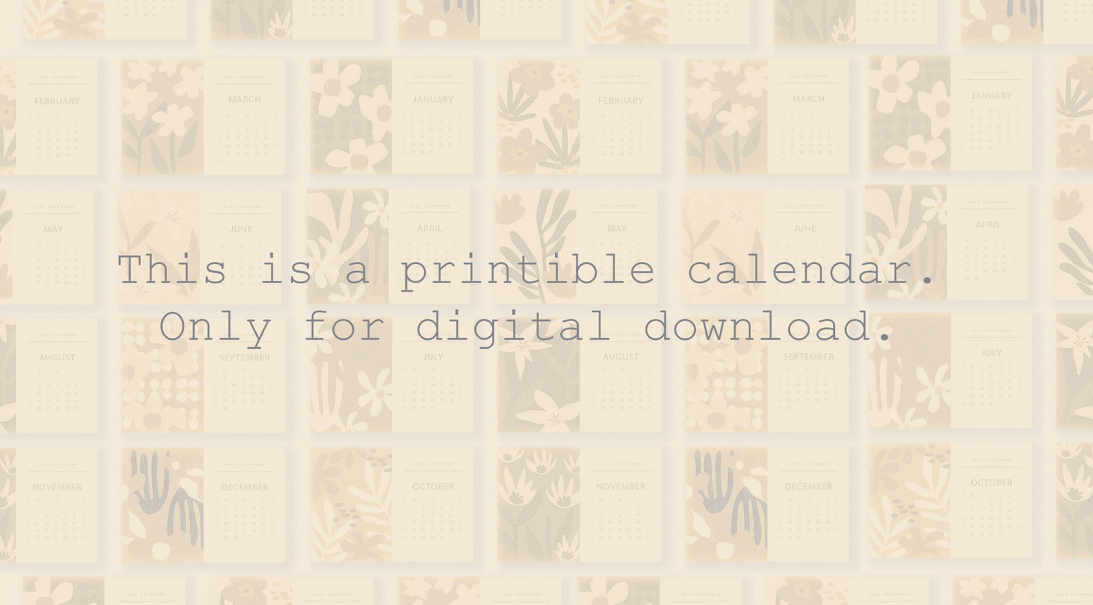2024 Printable Digital Calendar With Boho Chic Flowers - Etsy