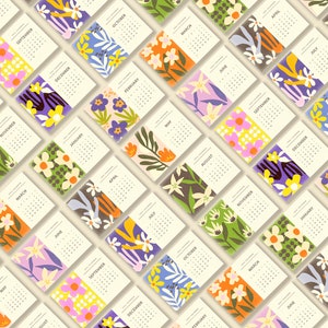 2024 Printable Digital Calendar With Boho Chic Flowers - Etsy