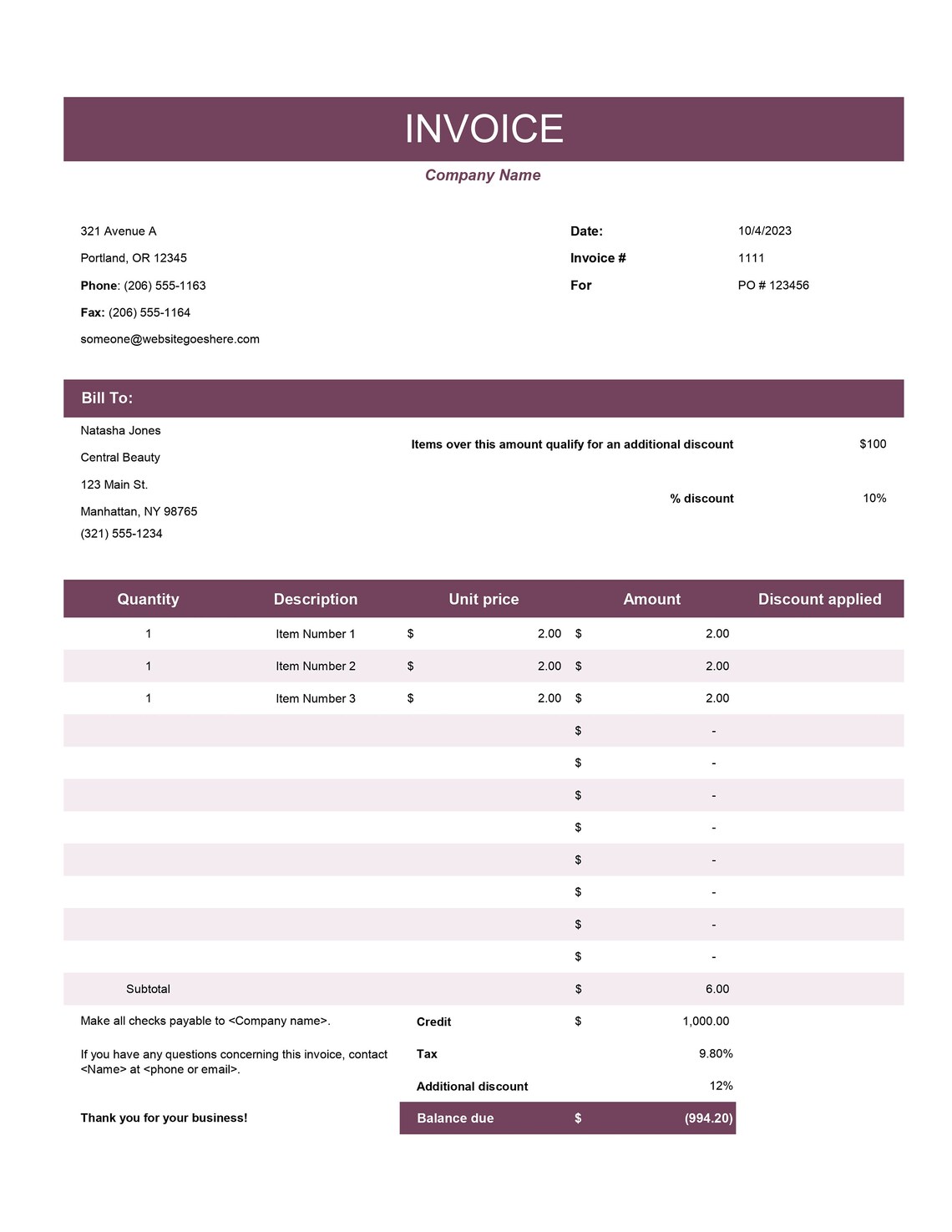 10 Best Modern Invoice Templates Bundle Business Invoice Templates ...
