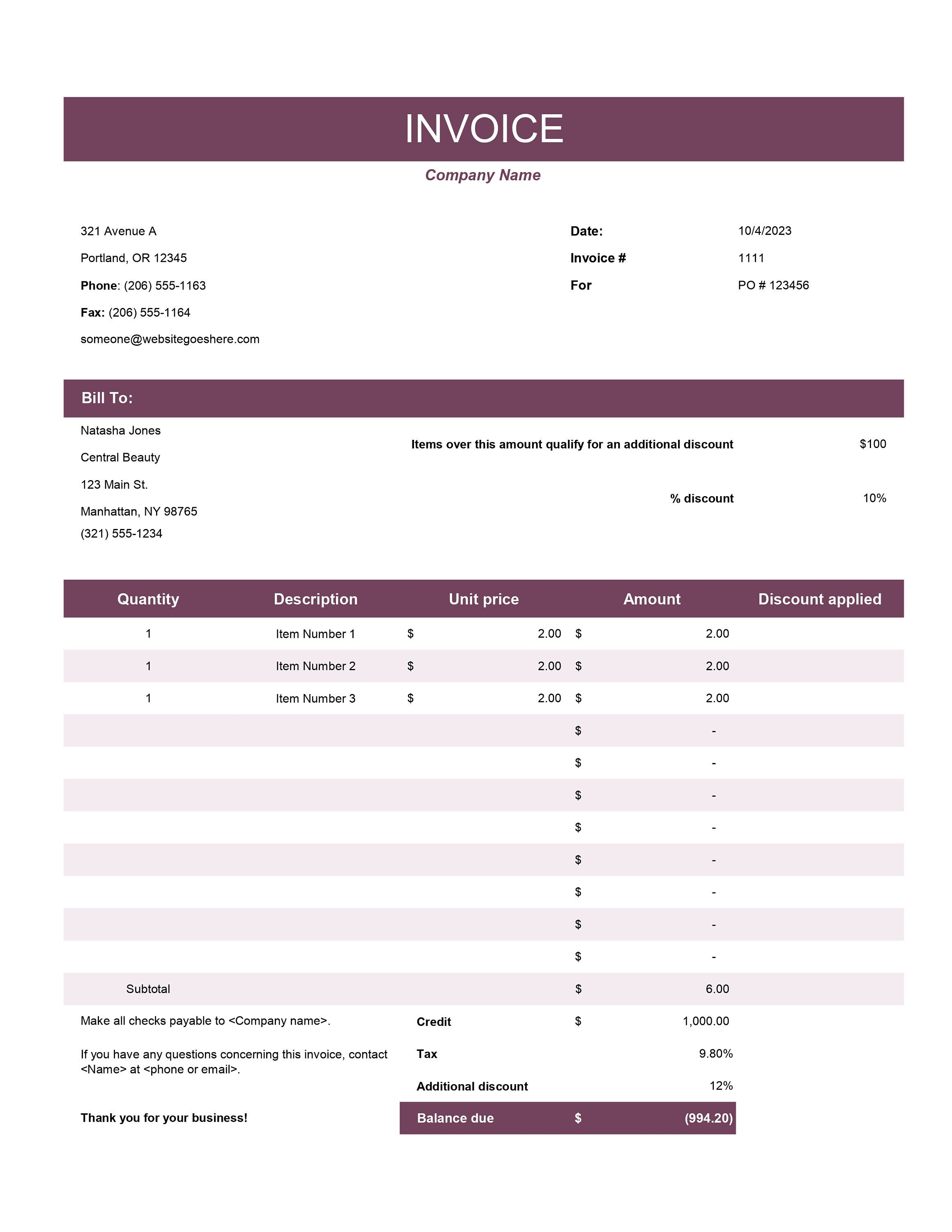 10 Best Modern Invoice Templates Bundle Business Invoice Templates ...