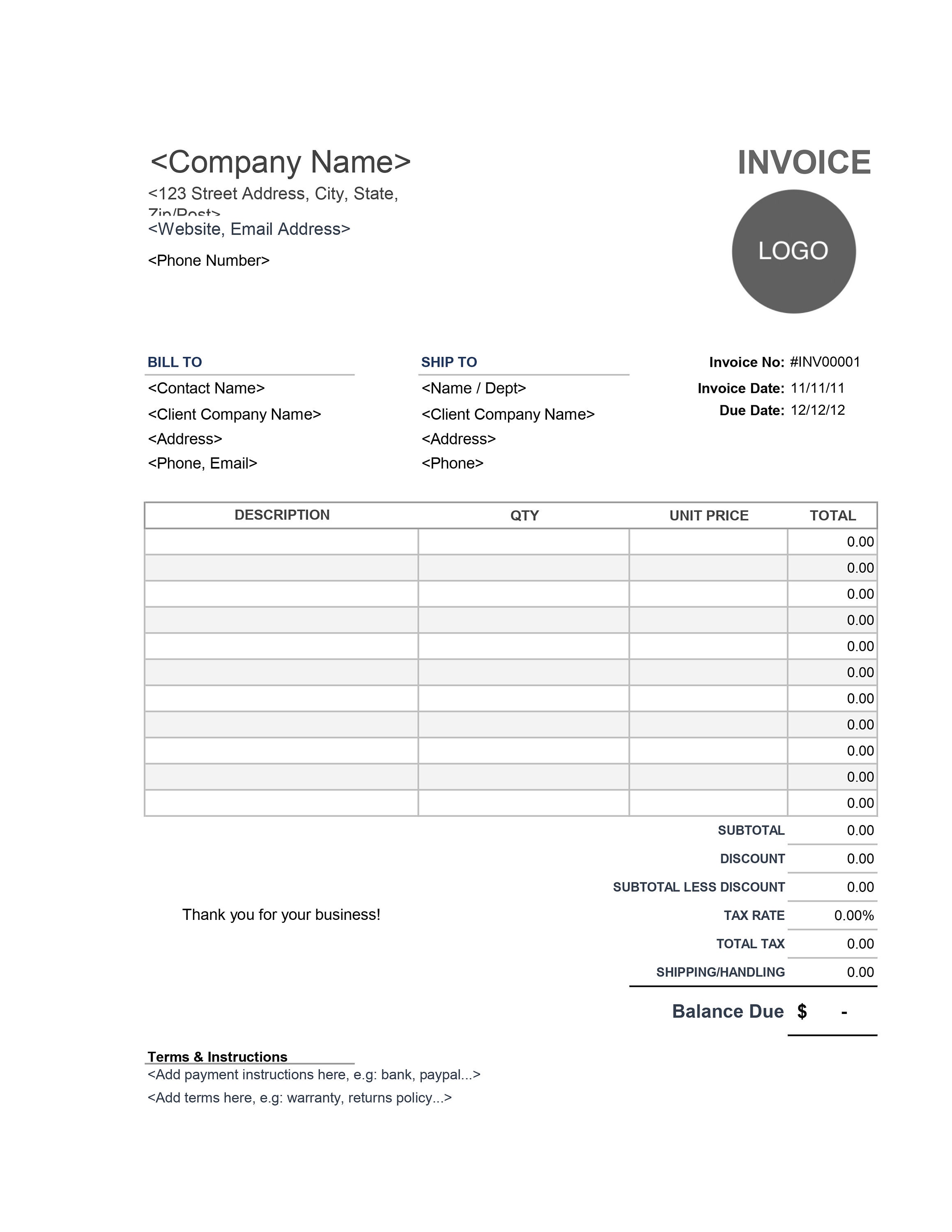 10 Best Modern Invoice Templates Bundle Business Invoice Templates ...