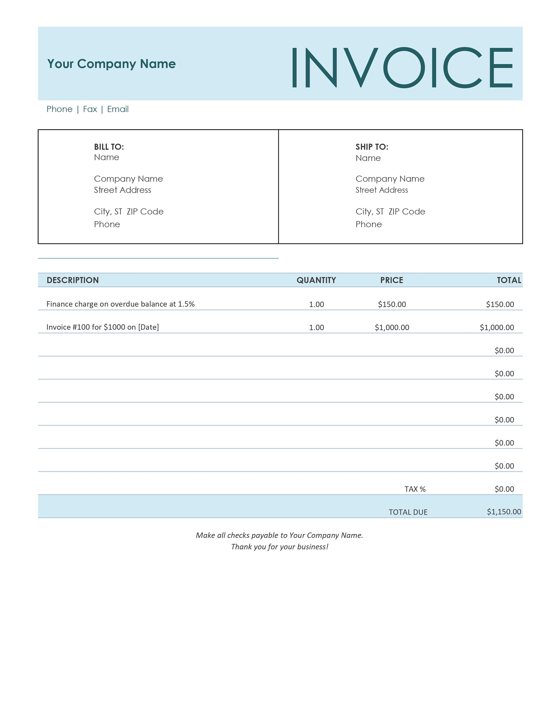 10 Best Modern Invoice Templates Bundle Business Invoice Templates ...
