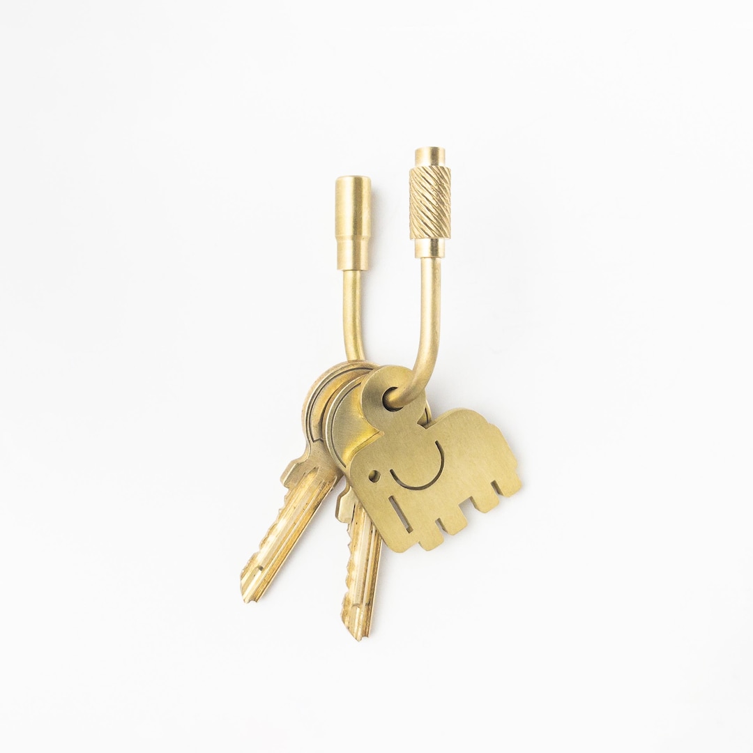 ELEPHANT Keyring Set Unique Brass Keyring Elegant & Timeless Accessory ...