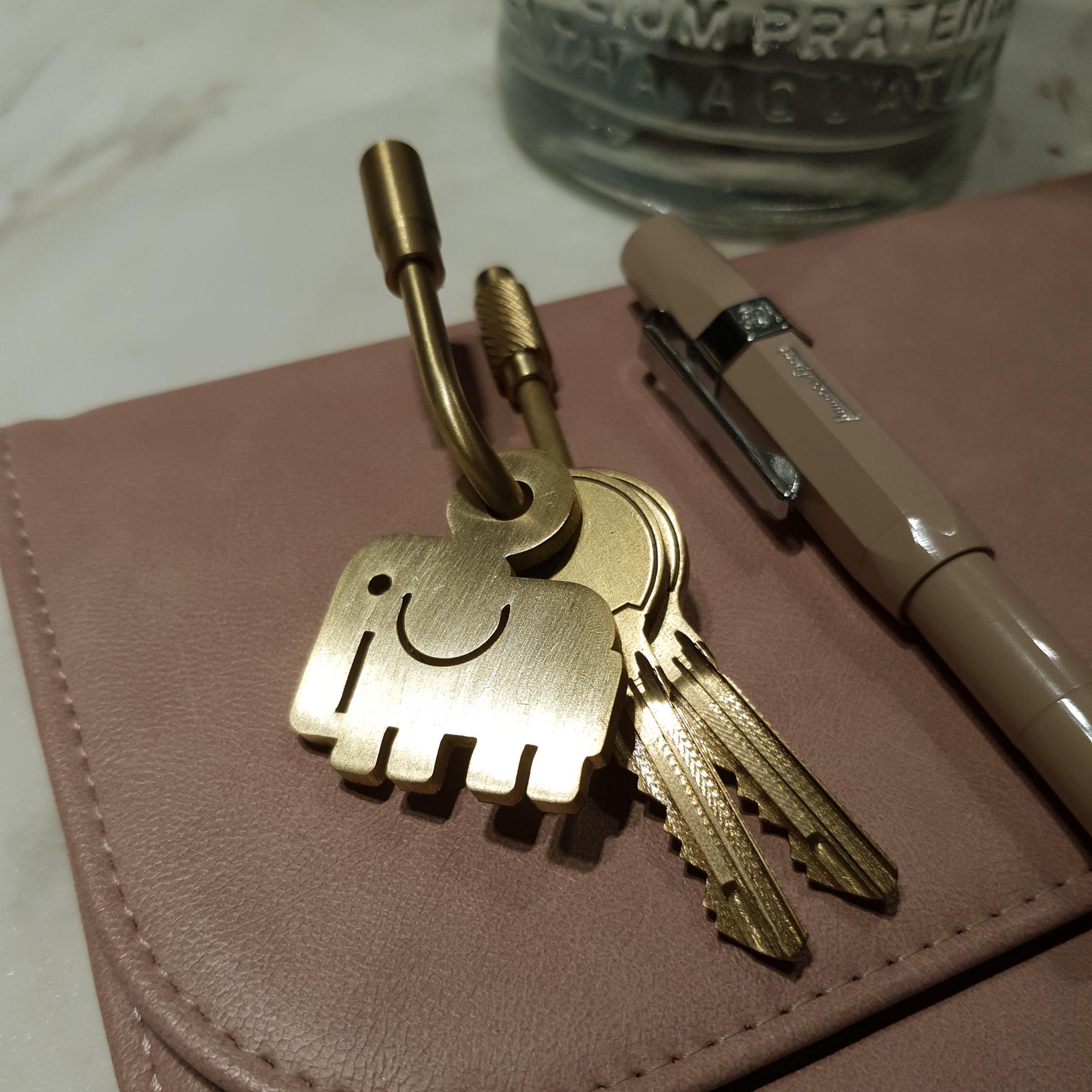 ELEPHANT Keyring Set - Unique Brass Keyring - Elegant & Timeless ...