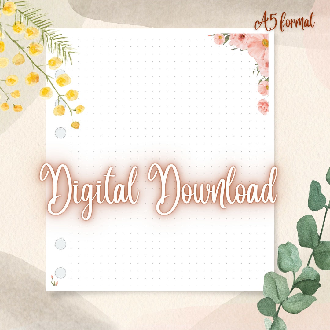 A5 Bullet Journal Refill Sheets // Downloadable and Printable Sheets ...