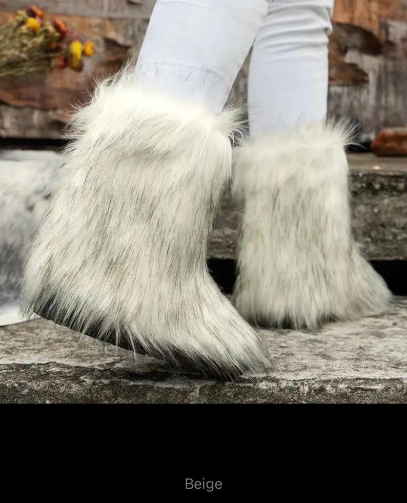 Winter Faux Fur Boots - Etsy