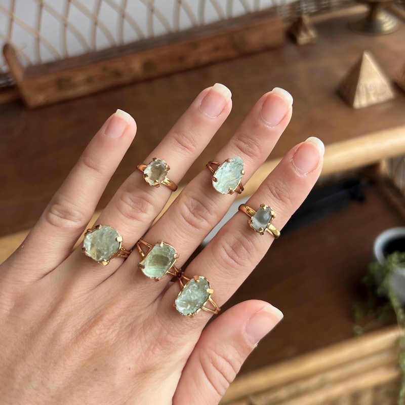 Green Fluorite Ring - Etsy