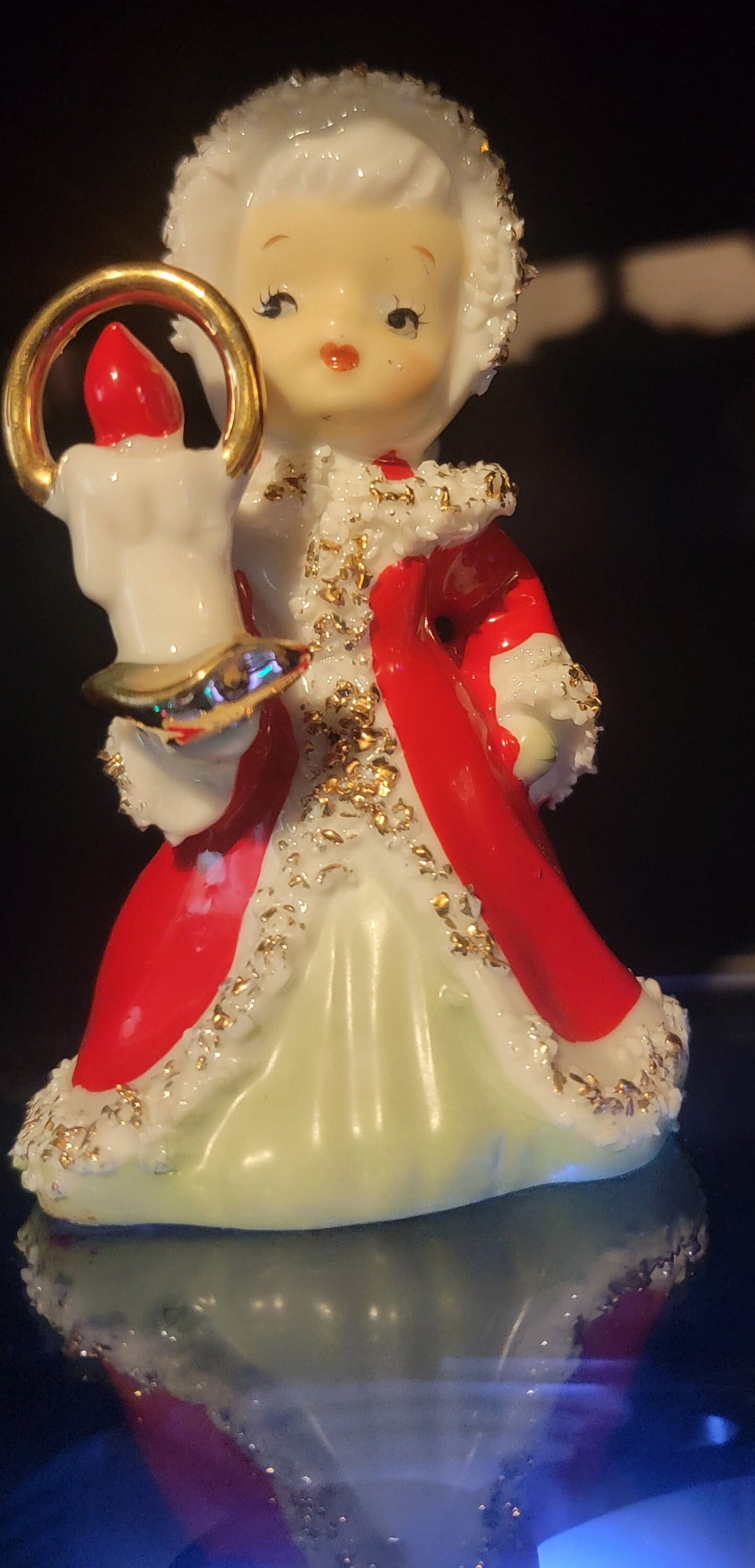 1950s Lefton Christmas Angel Bell W Gold - Etsy
