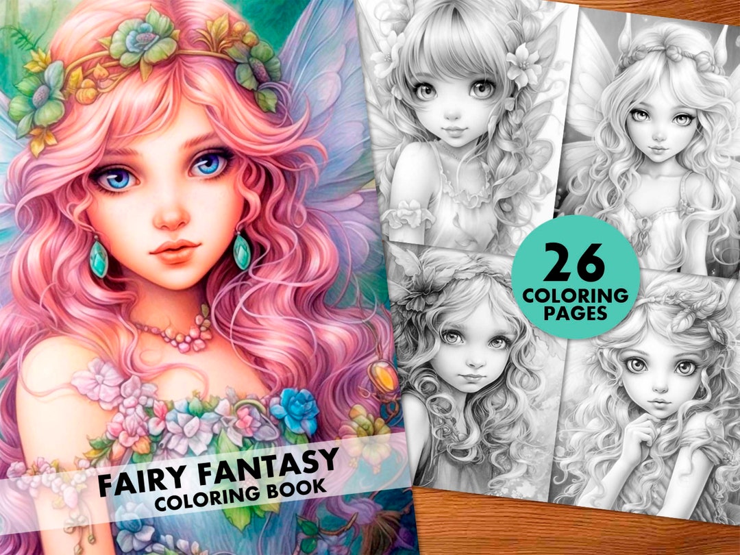Fairy Fantasy Coloring Pages, for Adults and Kids, Instant Download ...